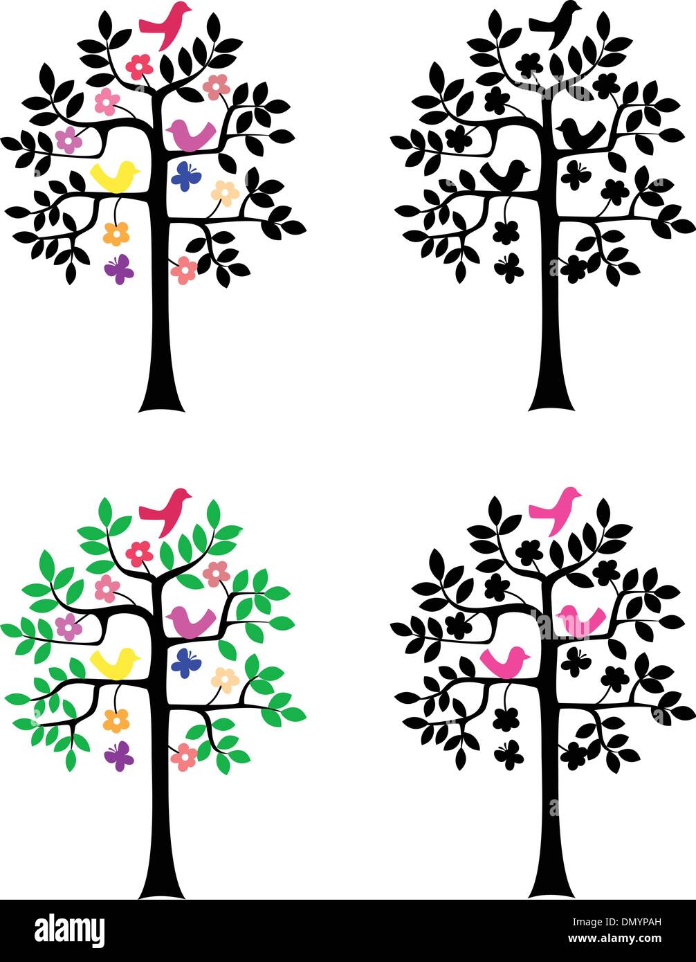 Birch wood on background Stock Vector Images - Alamy