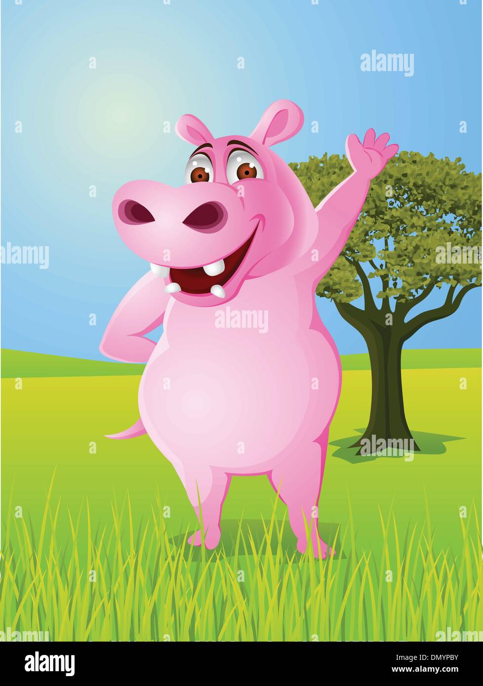Cute baby hippo head cartoon Stock Vector Images - Alamy