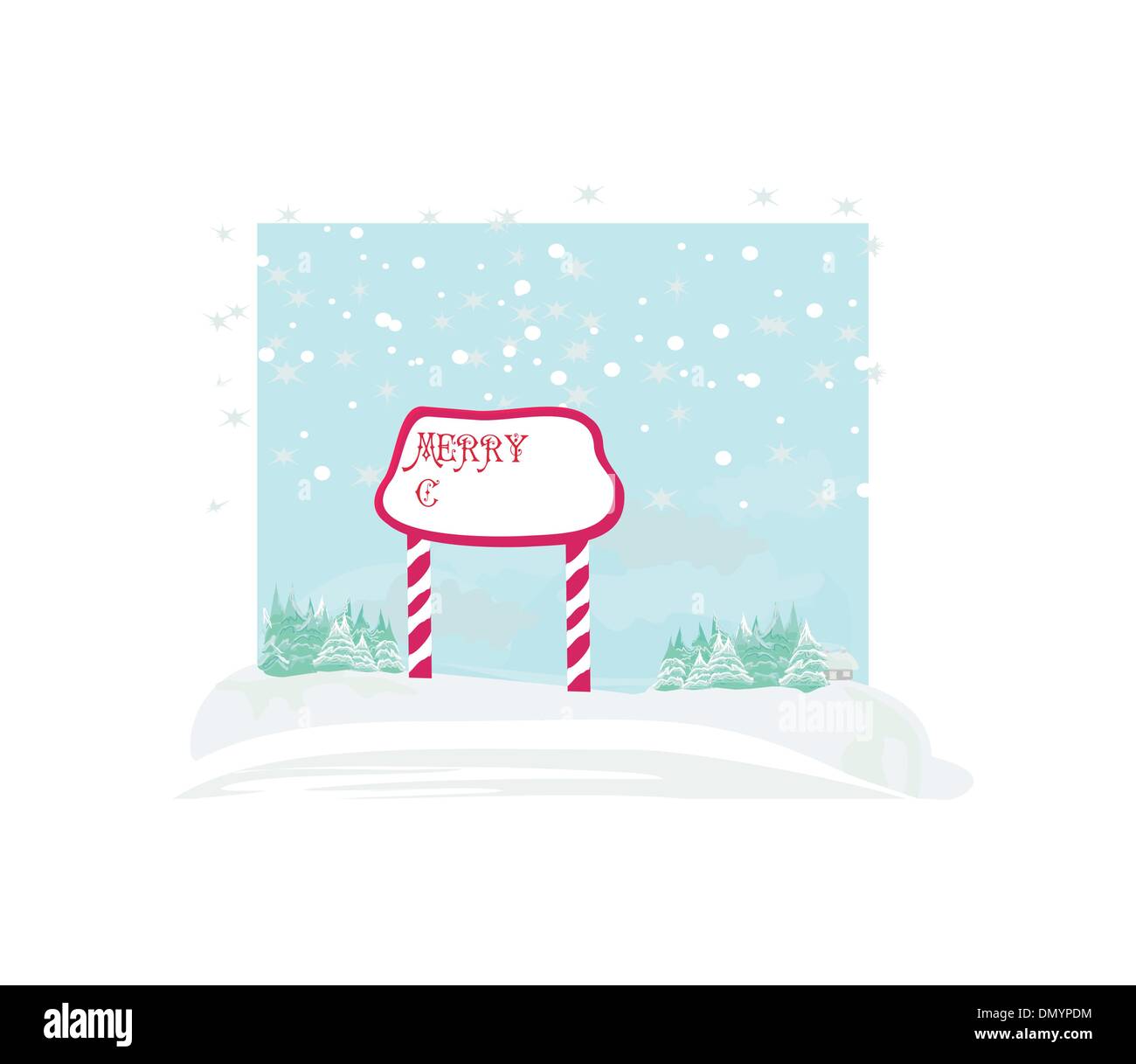 Winter village night Stock Vector Images - Alamy