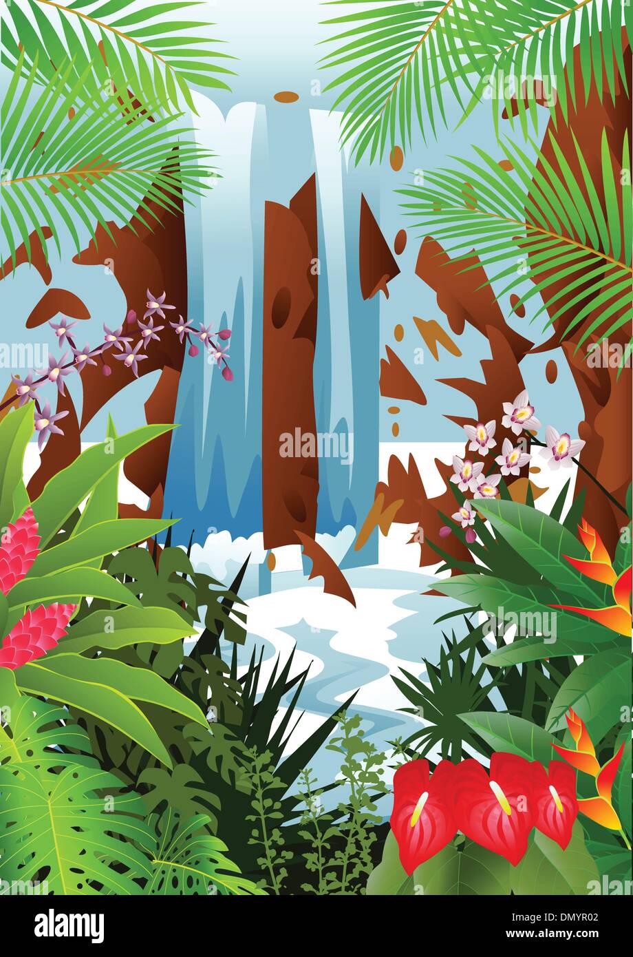 Tropical forest background Stock Vector Image & Art - Alamy