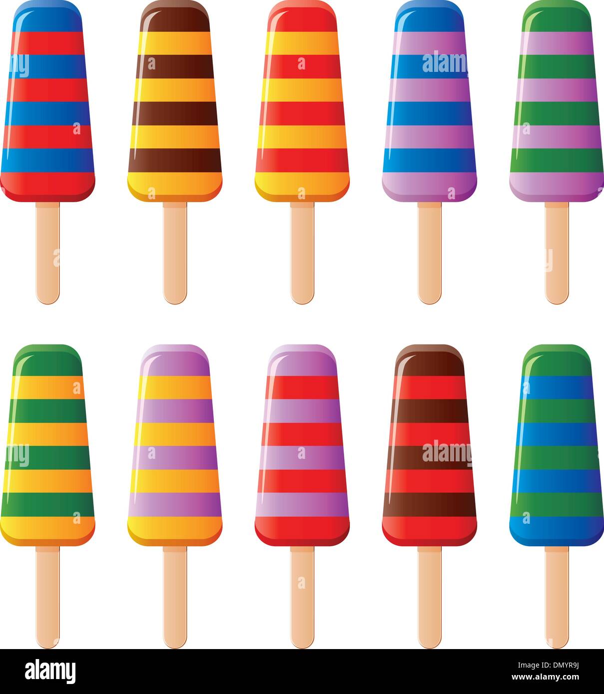 vector colorful popsicles Stock Vector Image & Art - Alamy