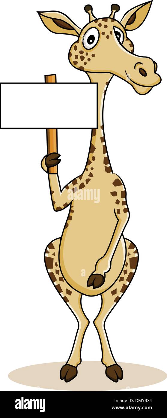 Giraffe cartoon with blank sign Stock Vector Image & Art - Alamy