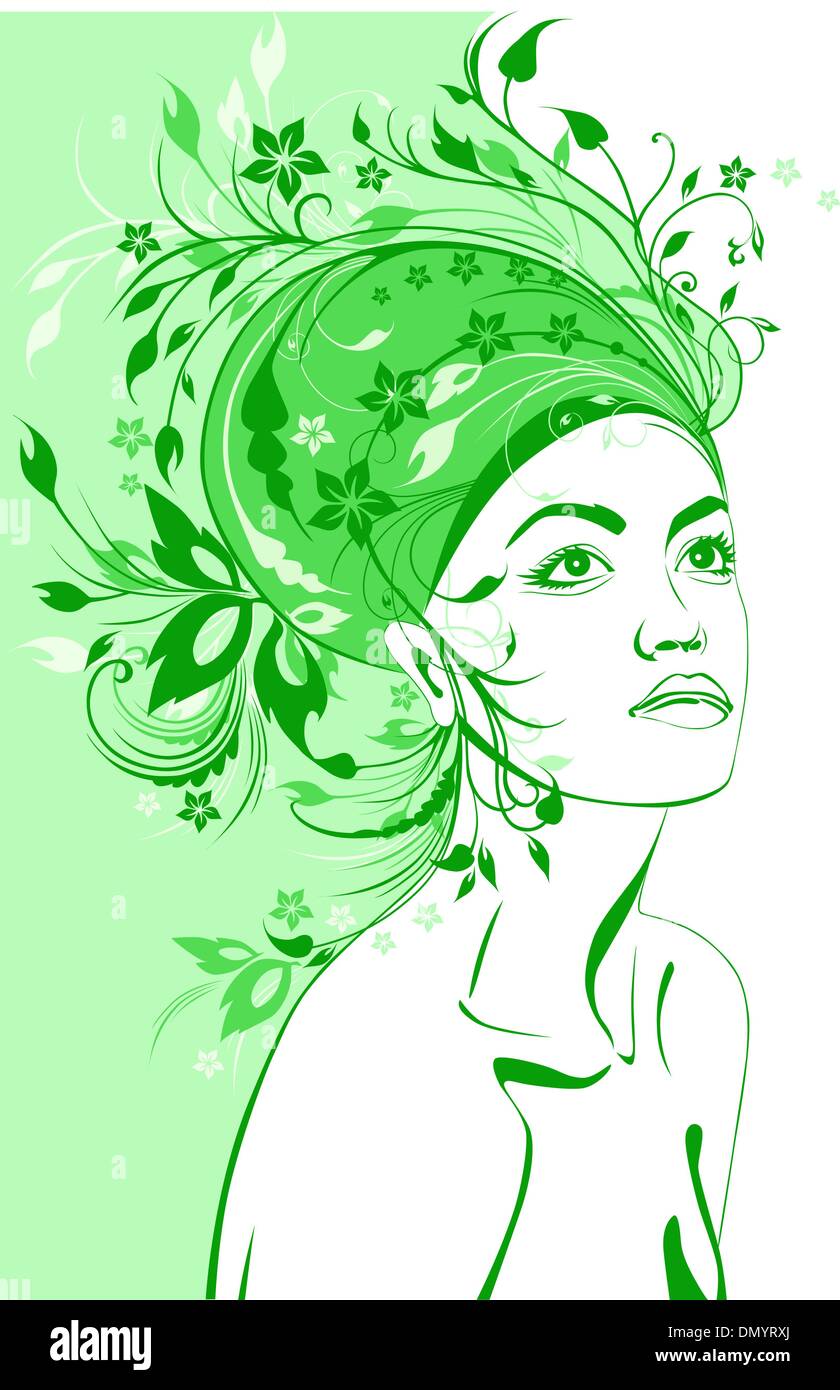 Spring beauty face Stock Vector Images - Alamy