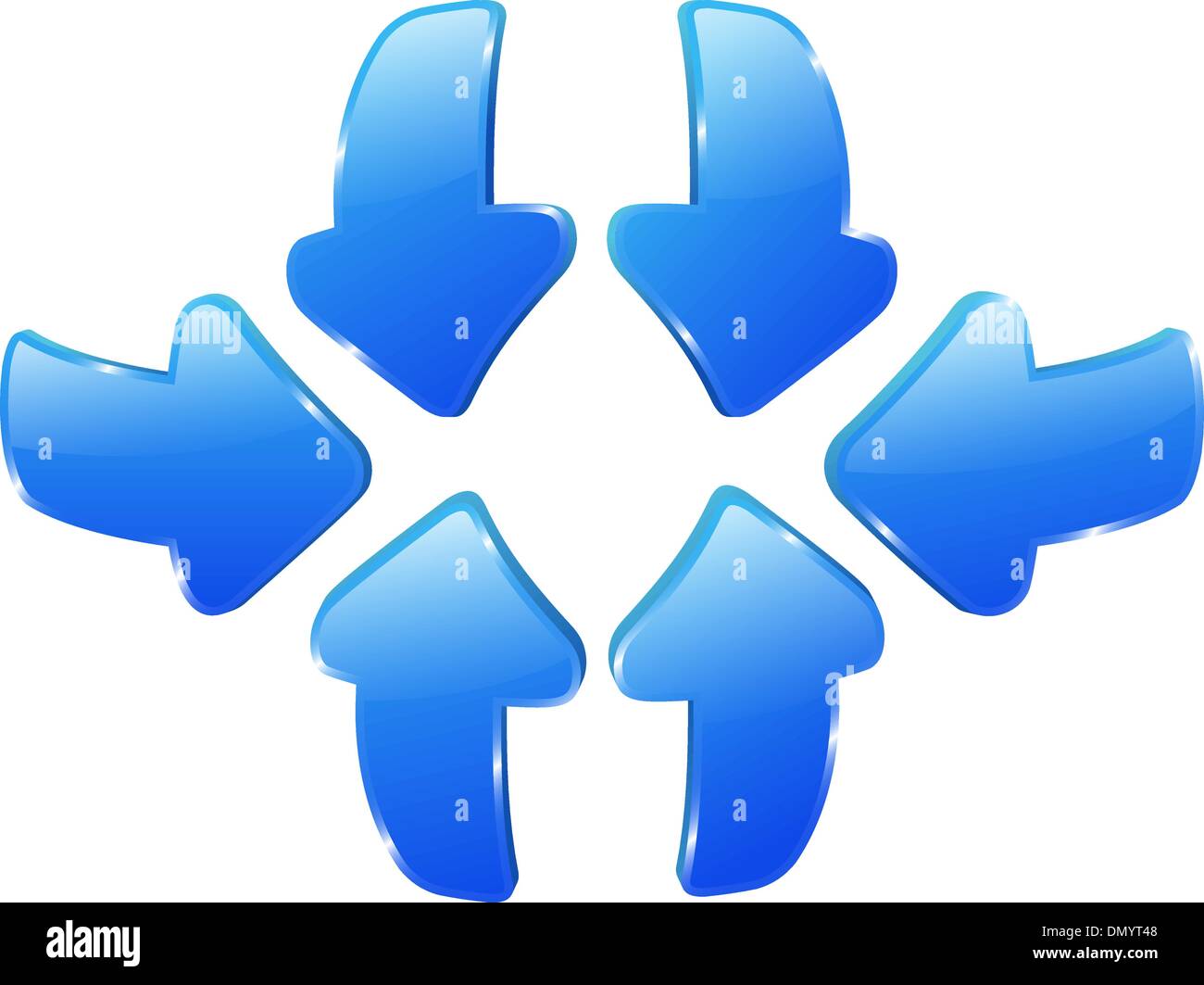 Blue shiny 3d arrows Stock Vector Images - Alamy