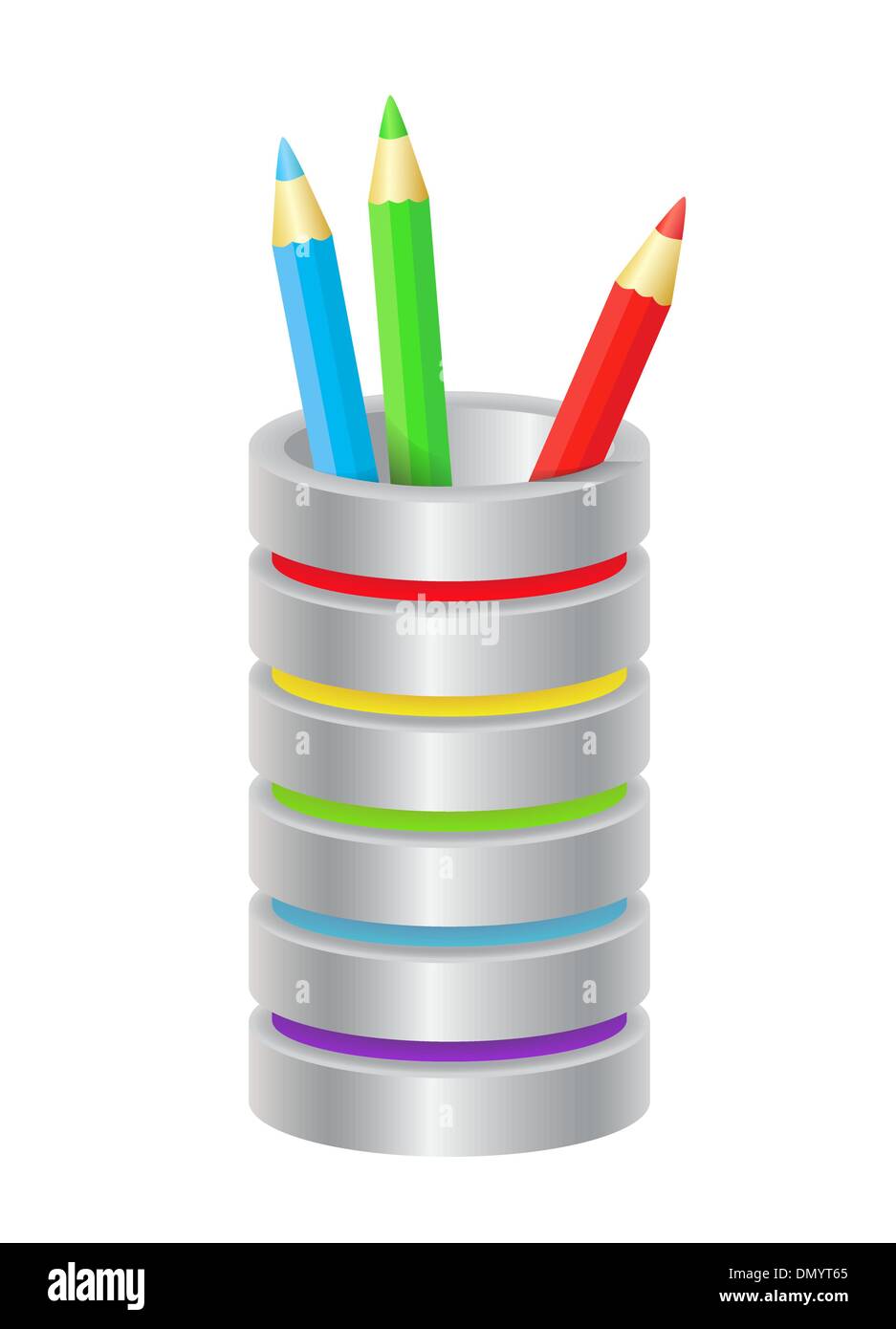 Colored pencils in cup Stock Vector Image & Art - Alamy