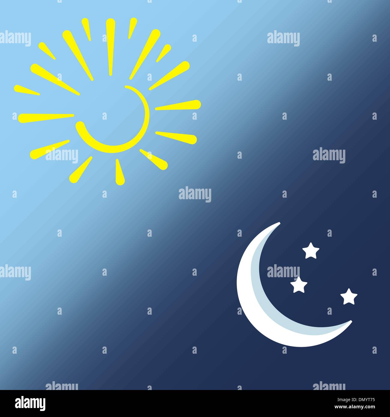 Day night drawing sun hi-res stock photography and images - Alamy