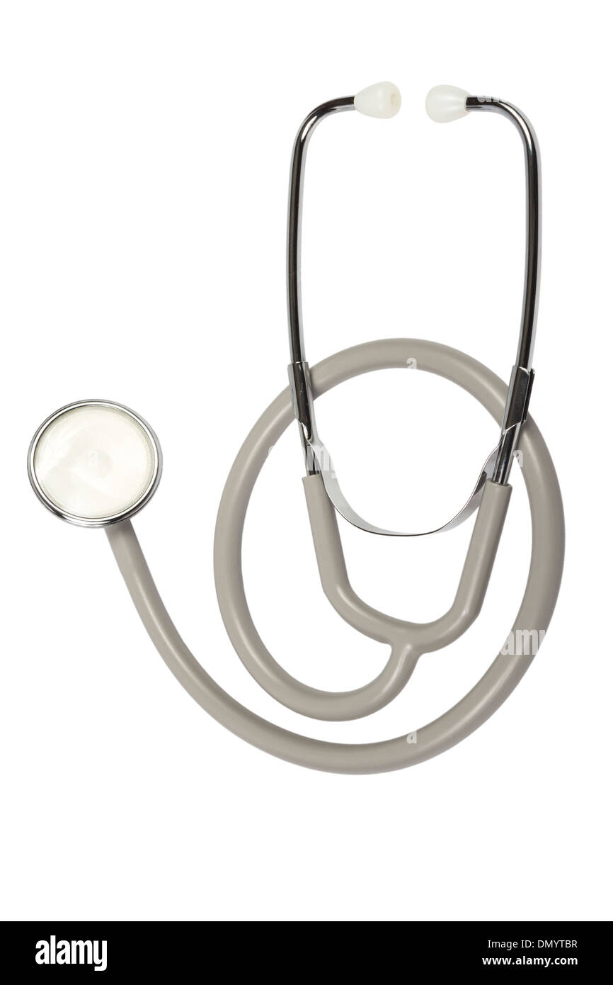 Gray Stethoscope isolated on white background Stock Photo - Alamy