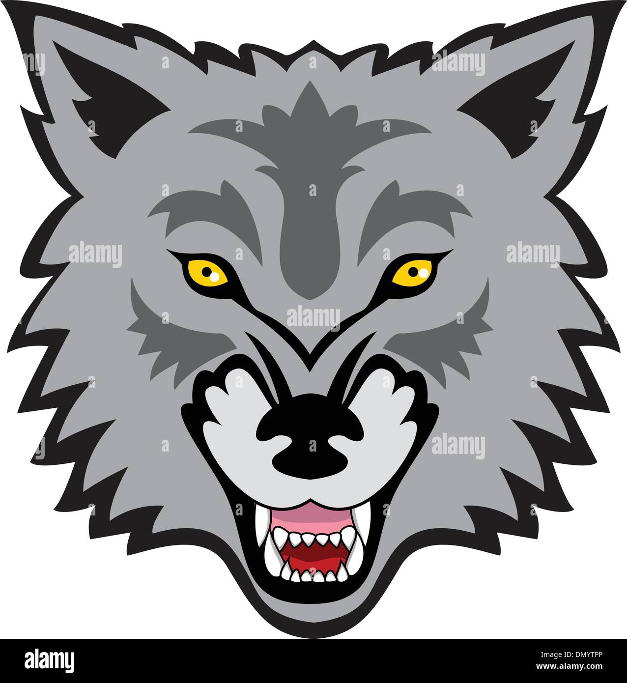 Grey wolf icon cartoon hi-res stock photography and images - Alamy