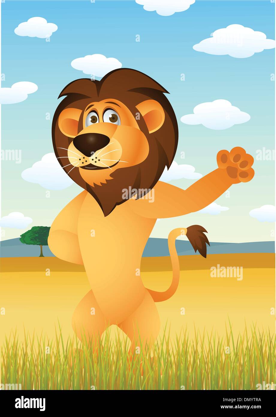 Funny lion cartoon Stock Vector Image & Art - Alamy