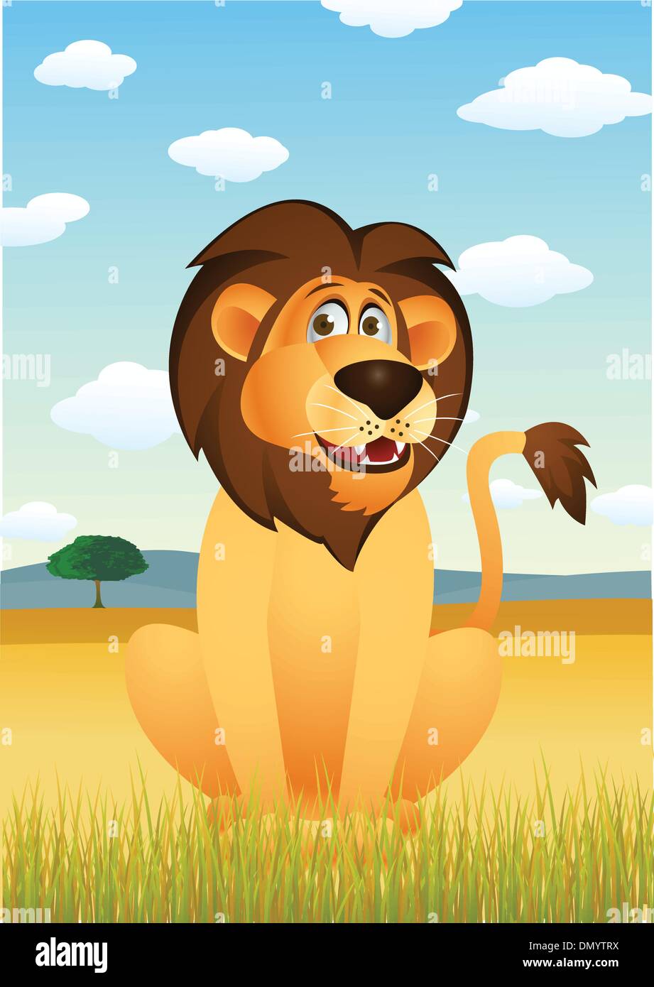 Funny lion cartoon Stock Vector Image & Art - Alamy