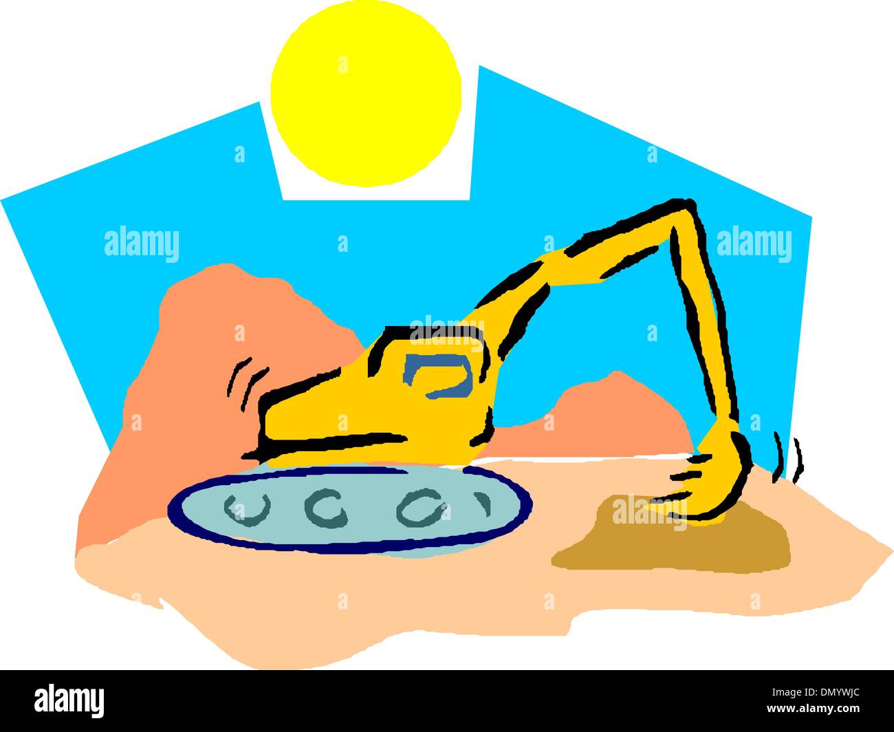 Bulldozer working sand Stock Vector Images - Alamy