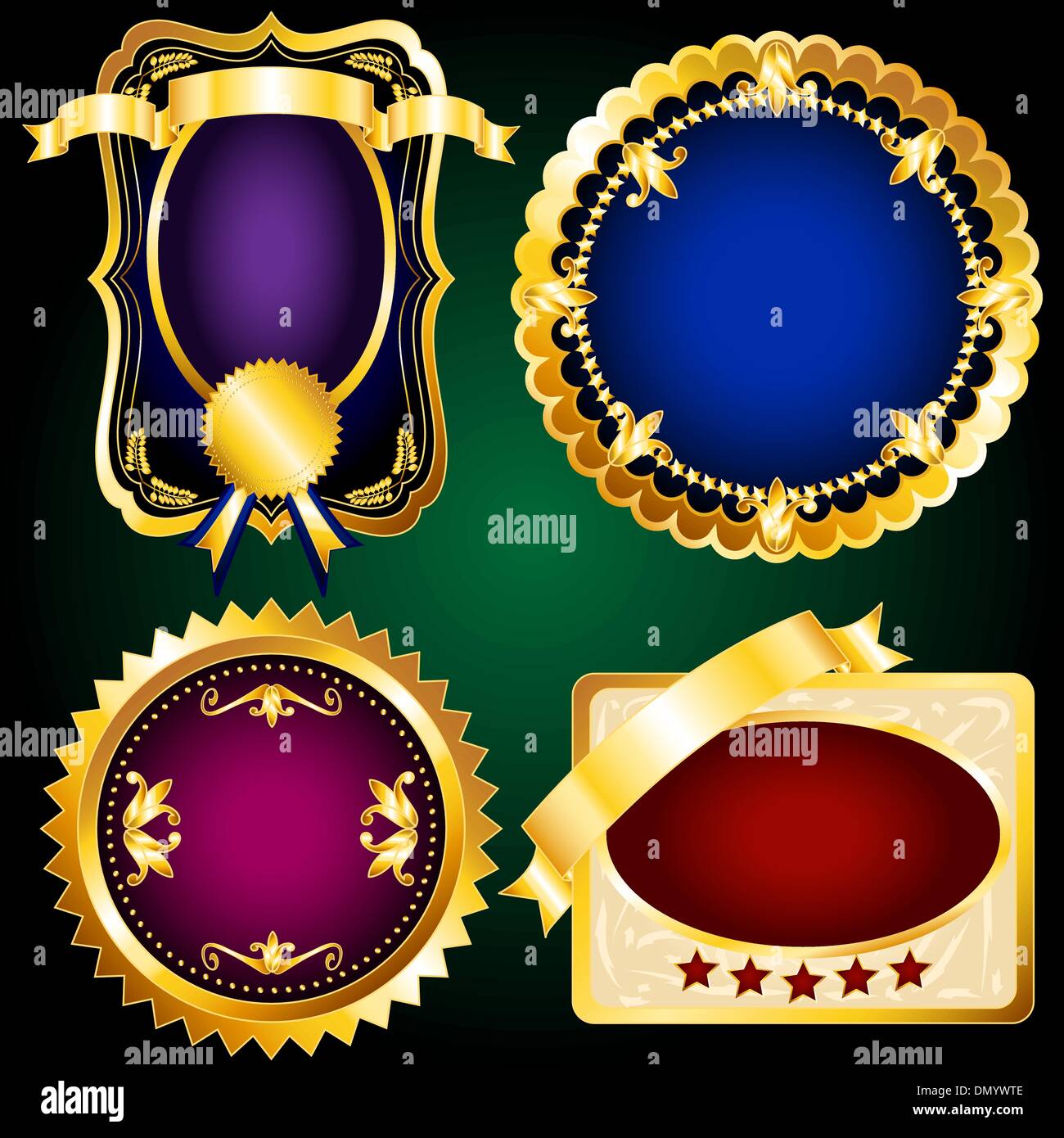 Black gold decorative frames Stock Vector Images - Alamy