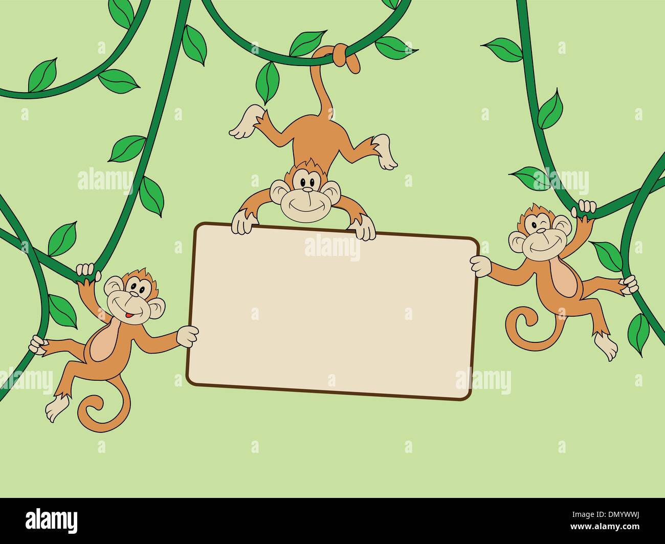Monkey with blank sign Stock Vector Image & Art - Alamy