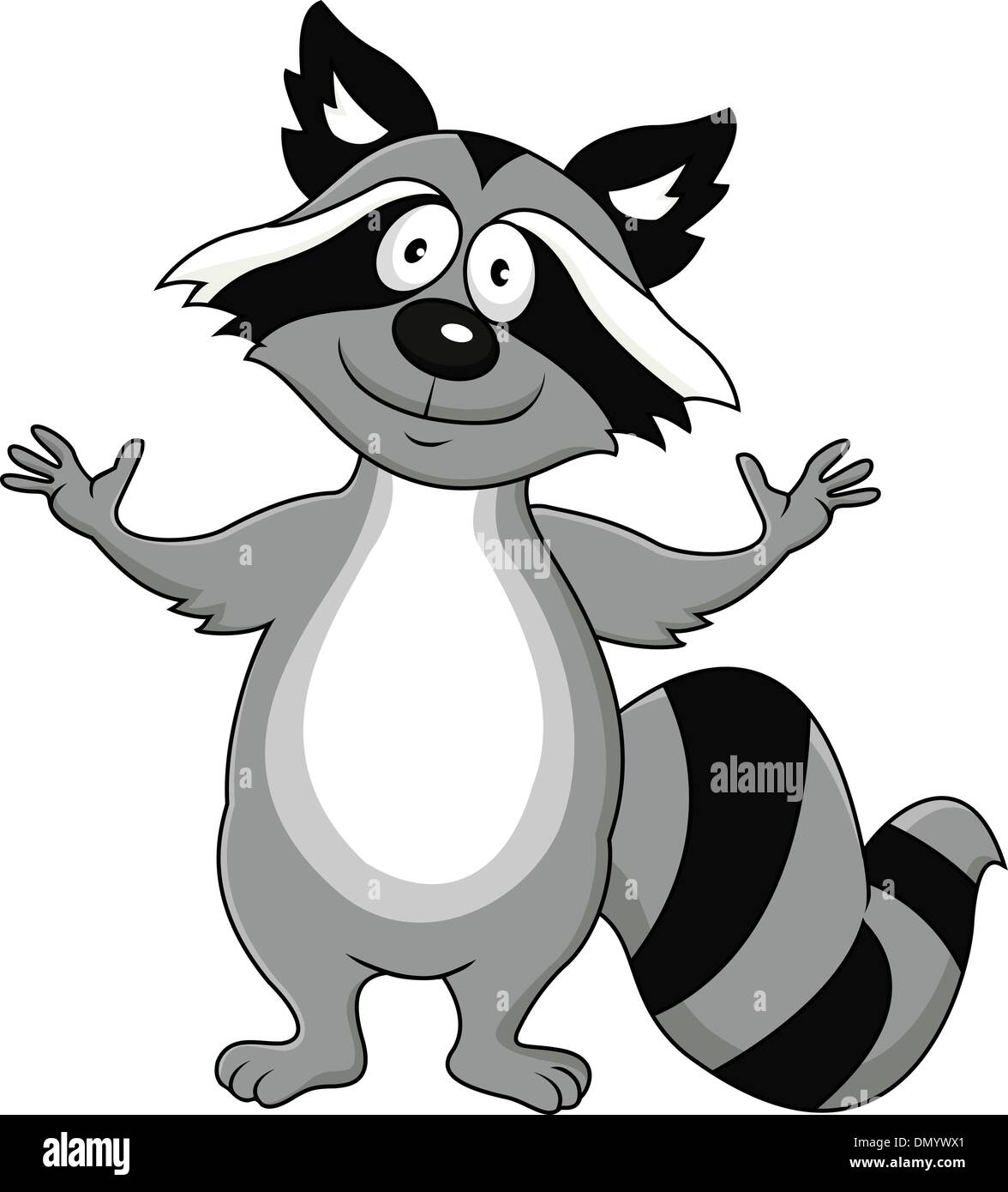 Funny raccoon cartoon isolated on white Stock Vector Image & Art - Alamy