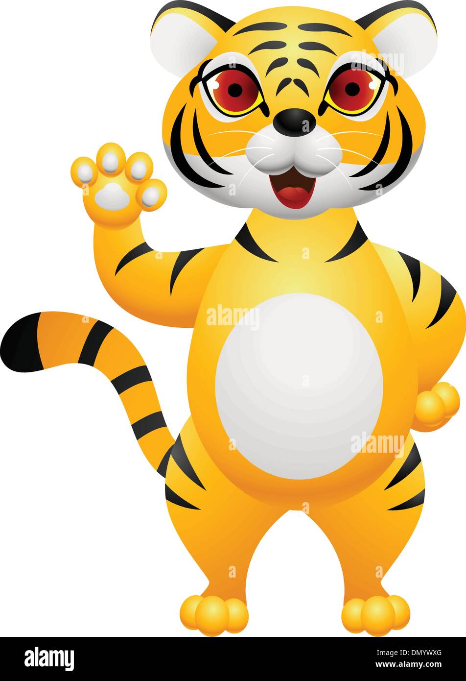 Tiger cartoon waving hand Stock Vector Image & Art - Alamy