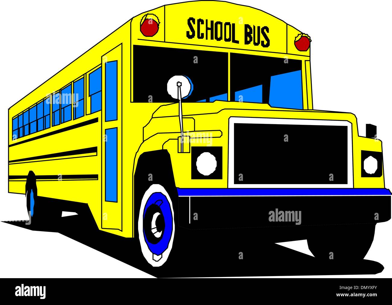 Yellow bus vector vectors hi-res stock photography and images - Alamy