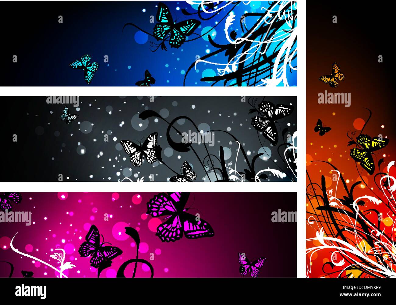 Butterfly floral Stock Vector Images - Alamy