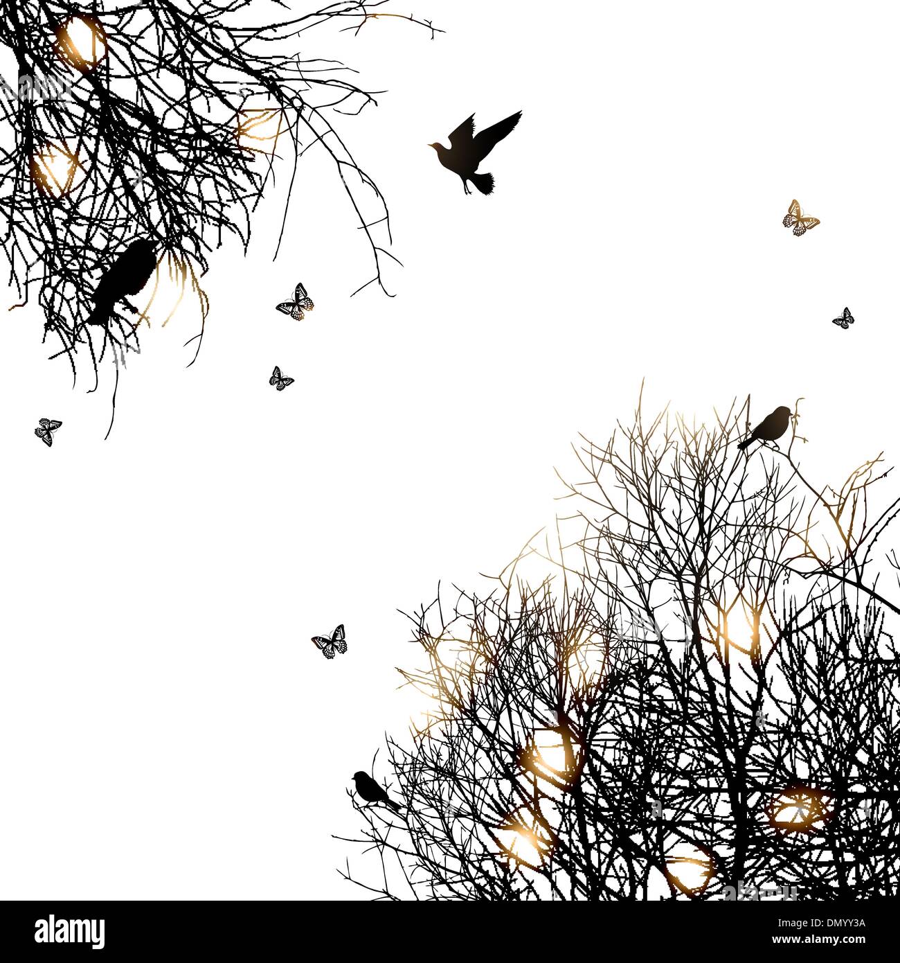 Silhouette trees forest branch Stock Vector Images - Alamy