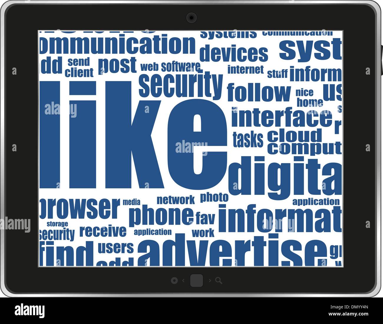 Laptop with words on screen Stock Vector Images - Alamy