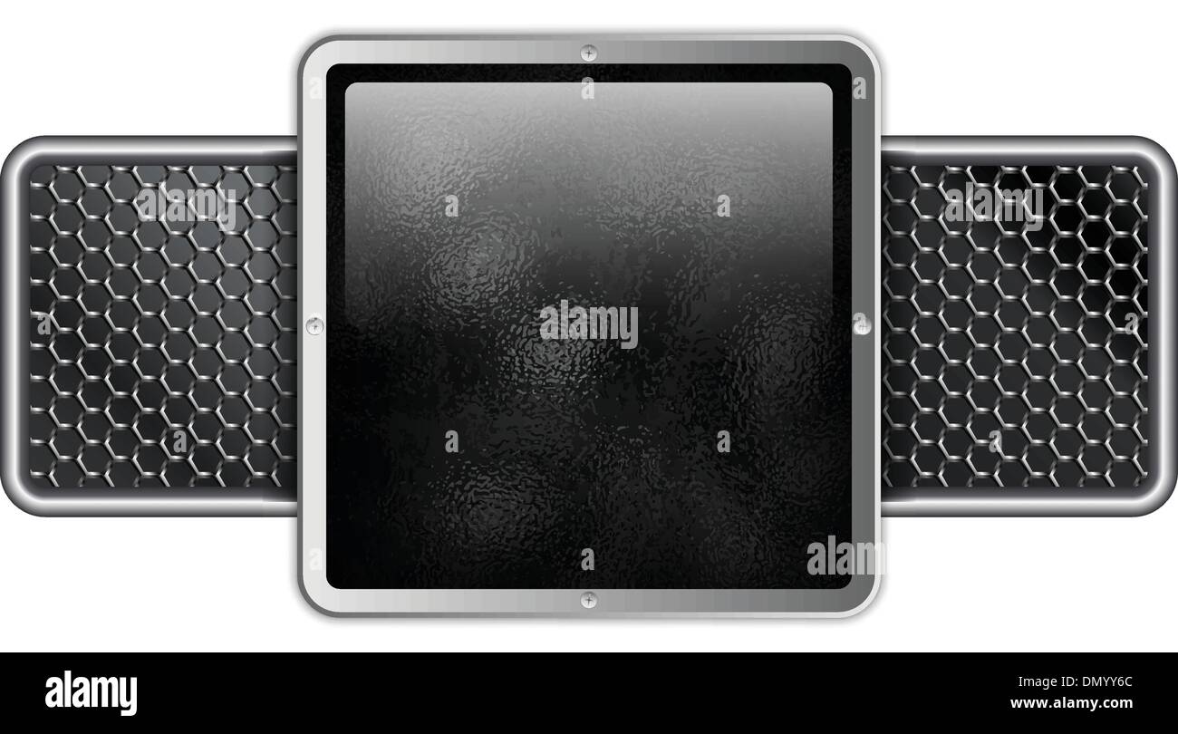 Glossy black metal grid Stock Vector Images - Alamy