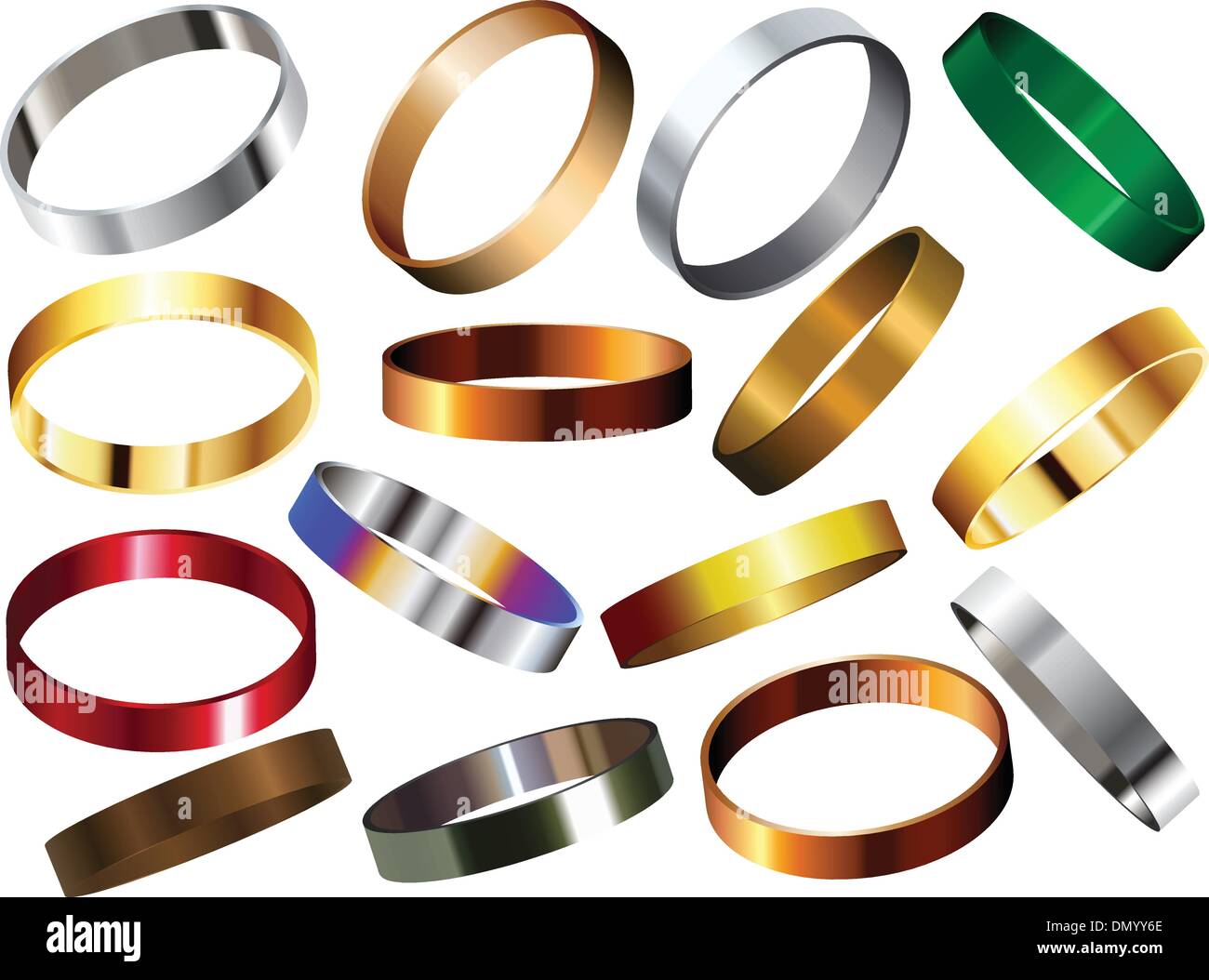 Metal Rings Bracelets Wristband Set Stock Vector Image & Art - Alamy