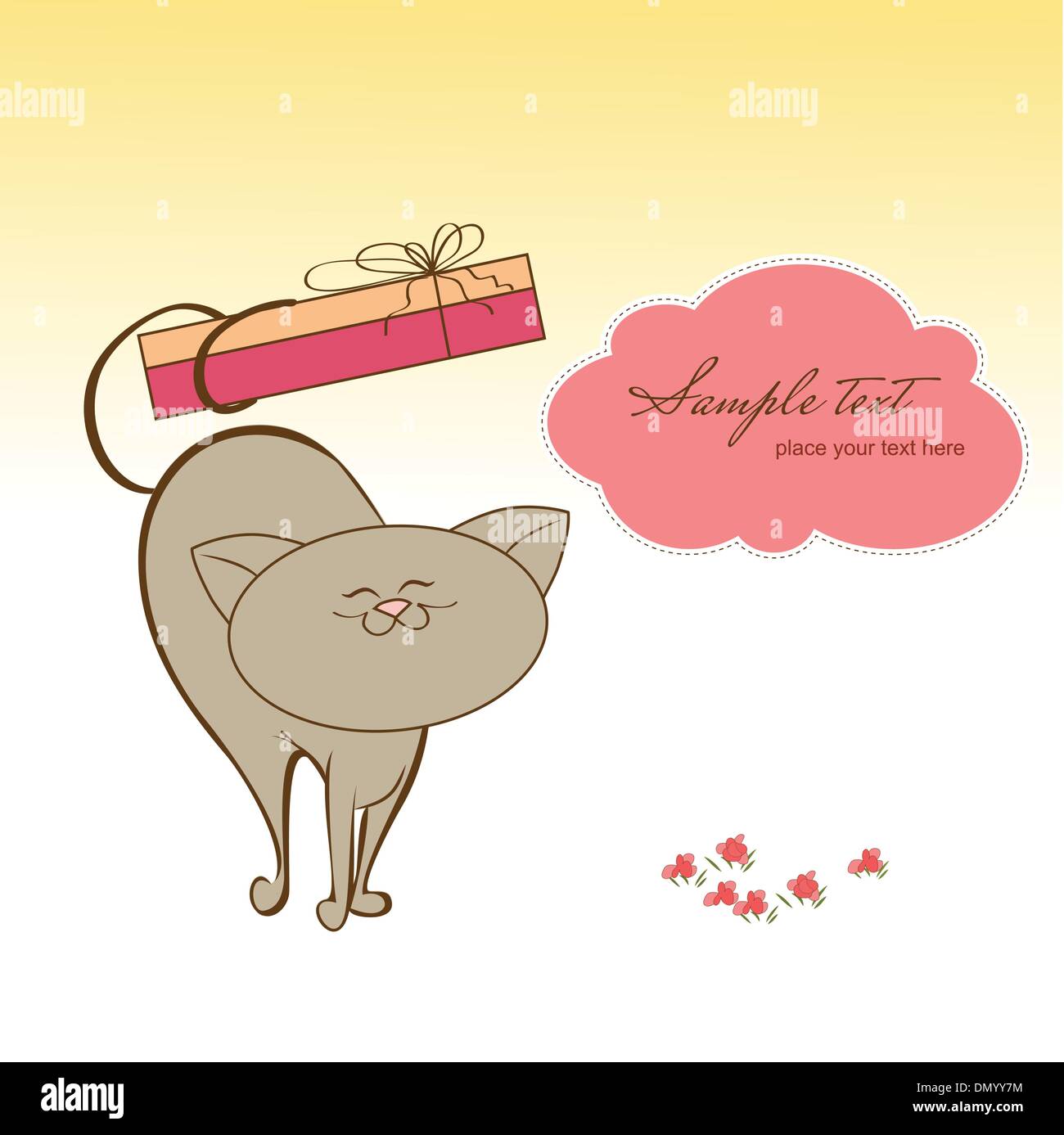 greeting card with cat Stock Vector Image & Art - Alamy