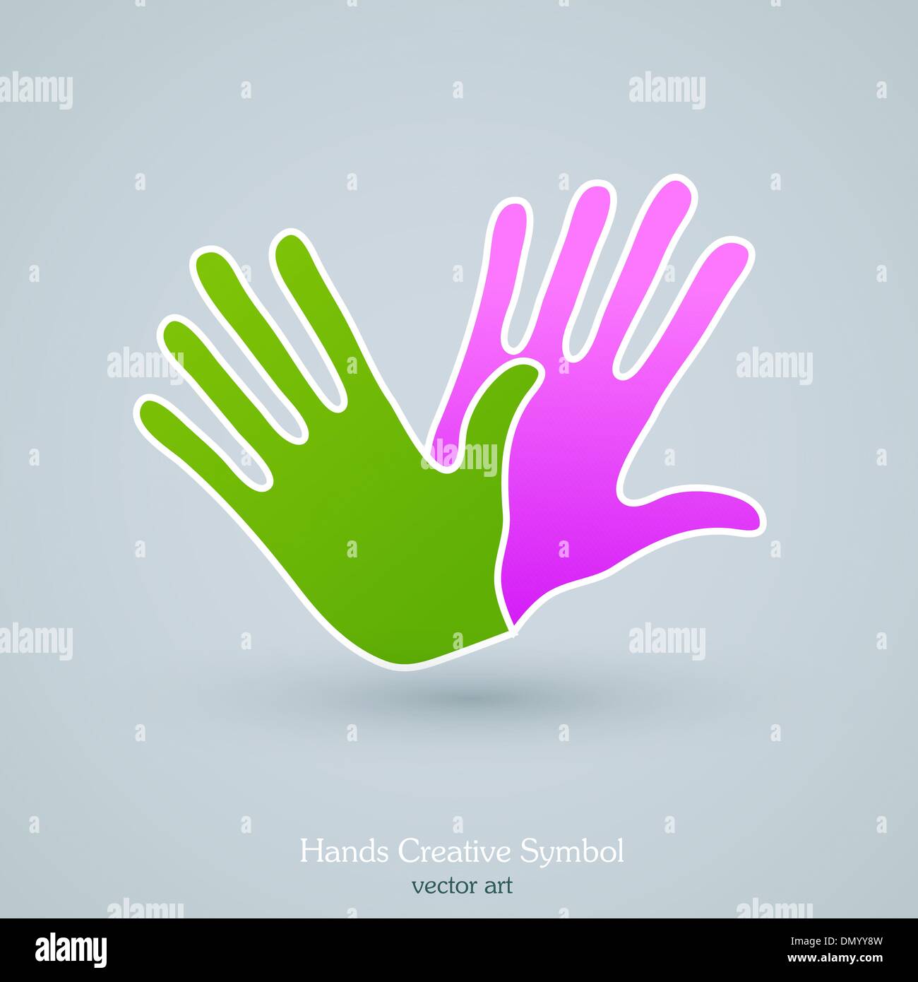 Colorful hands creative art design of abstract conceptual icon Stock ...