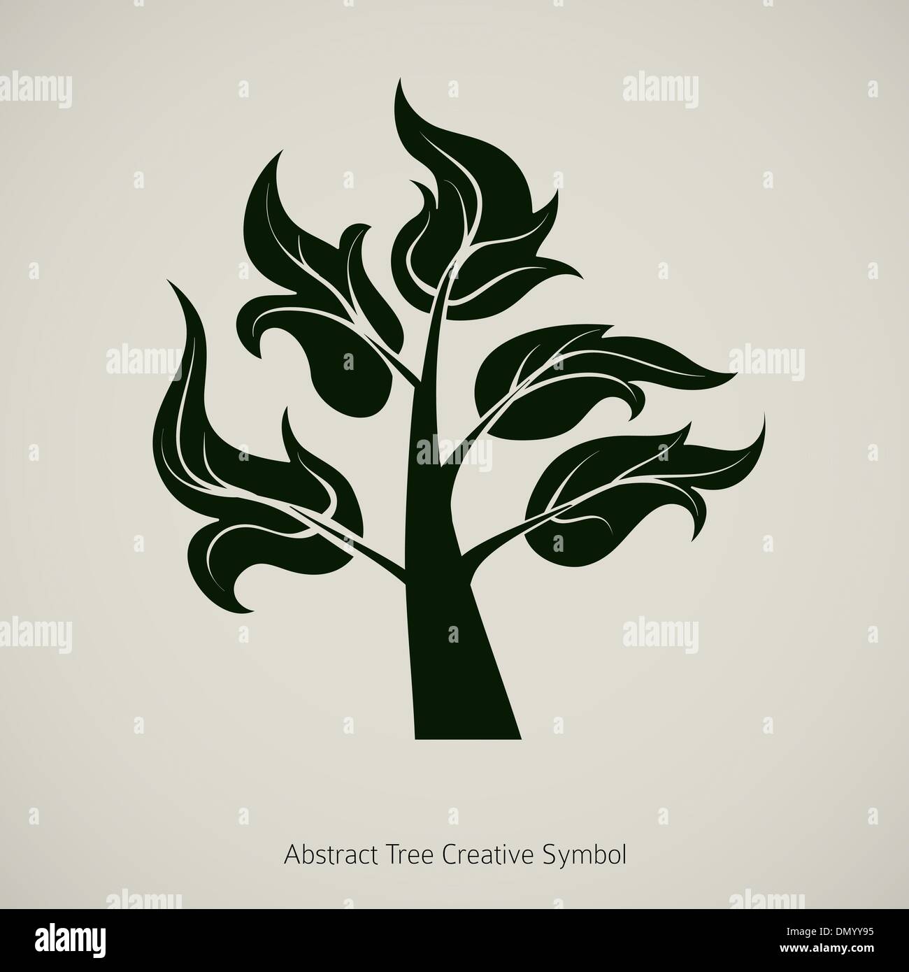 Tree plant vector illustration. Nature abstract design symbol Stock ...