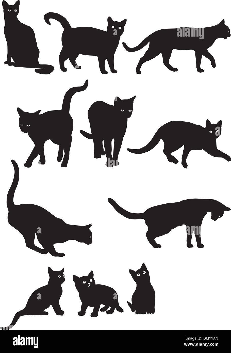 Cats black and white Stock Vector Images - Alamy