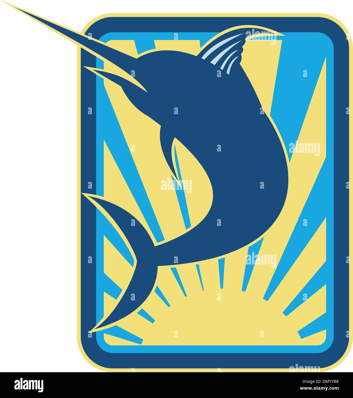 Blue Marlin Fish Jumping Retro Stock Vector Image & Art - Alamy