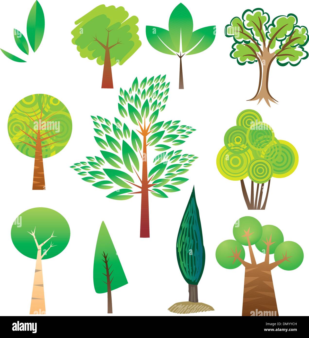 Cypress tree illustration Stock Vector Images - Alamy
