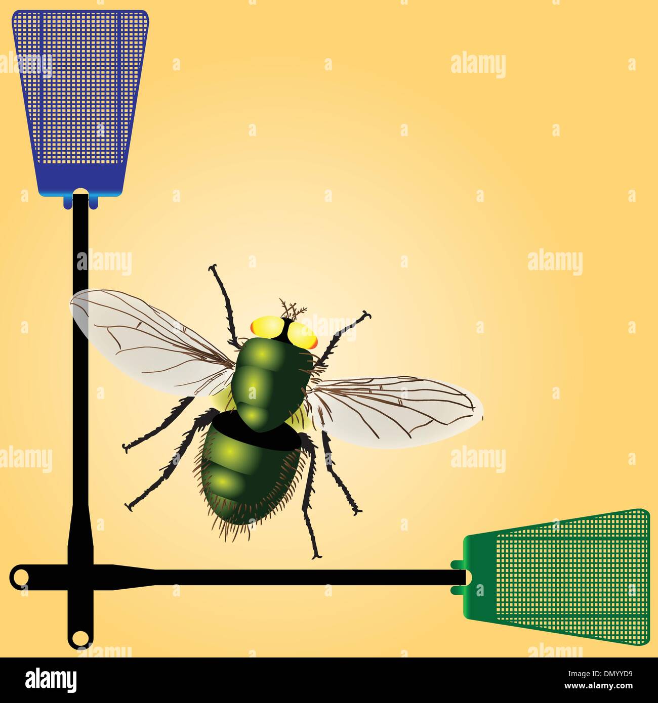 Green fly swatter Stock Vector Images - Alamy