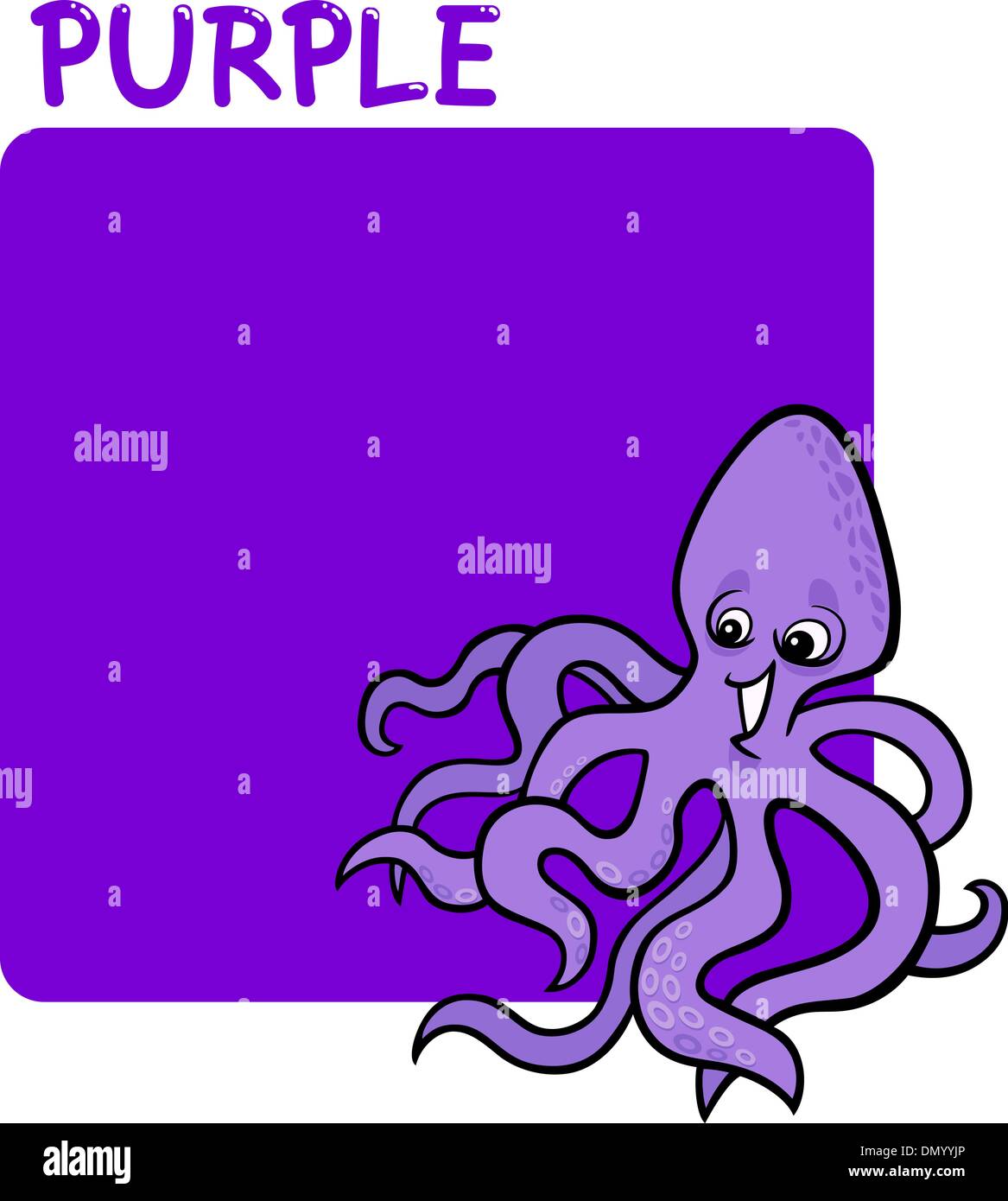 Color Purple and Octopus Cartoon Stock Vector Image & Art - Alamy