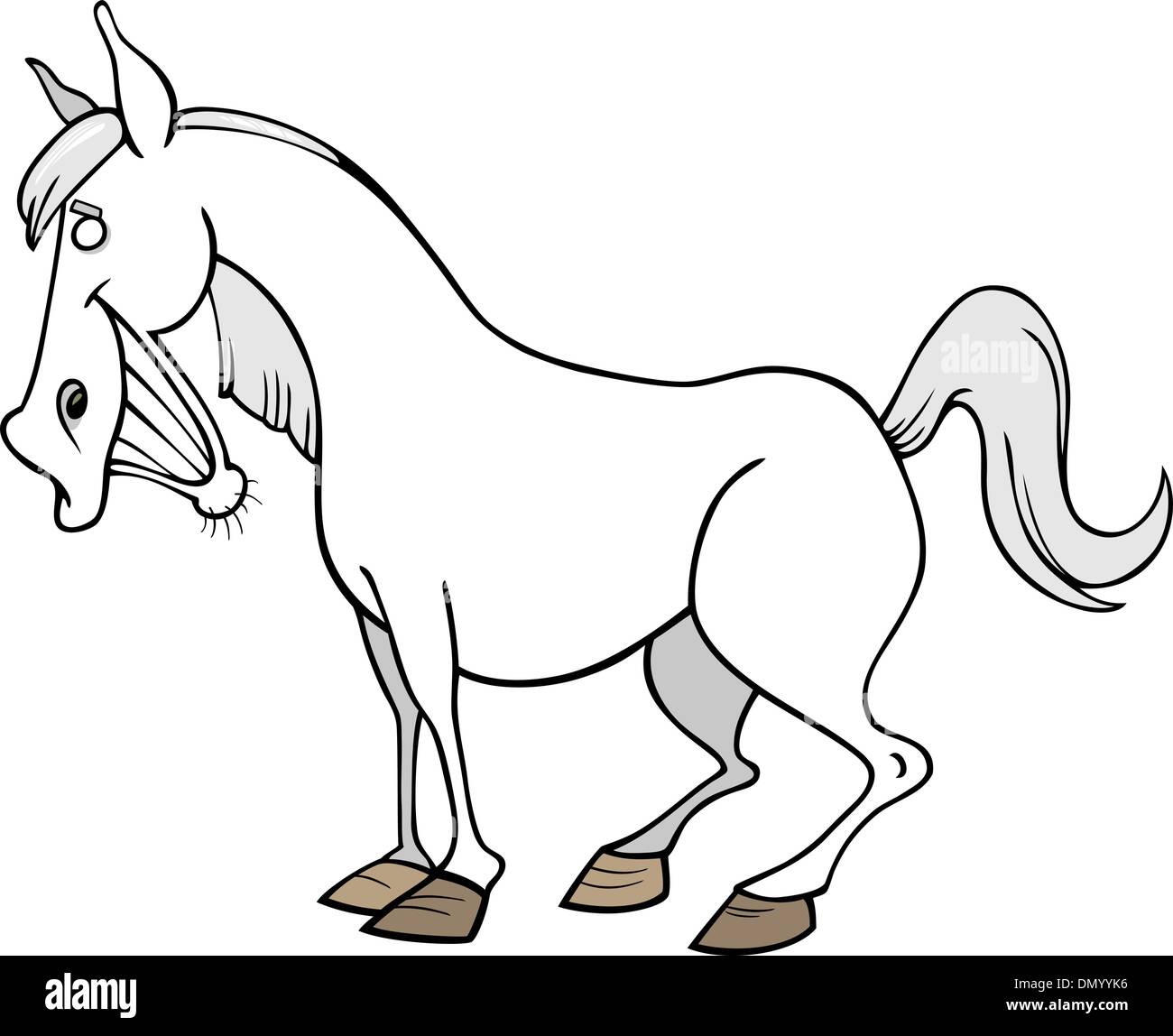 Cartoon Gray Horse Stock Vector Image & Art - Alamy