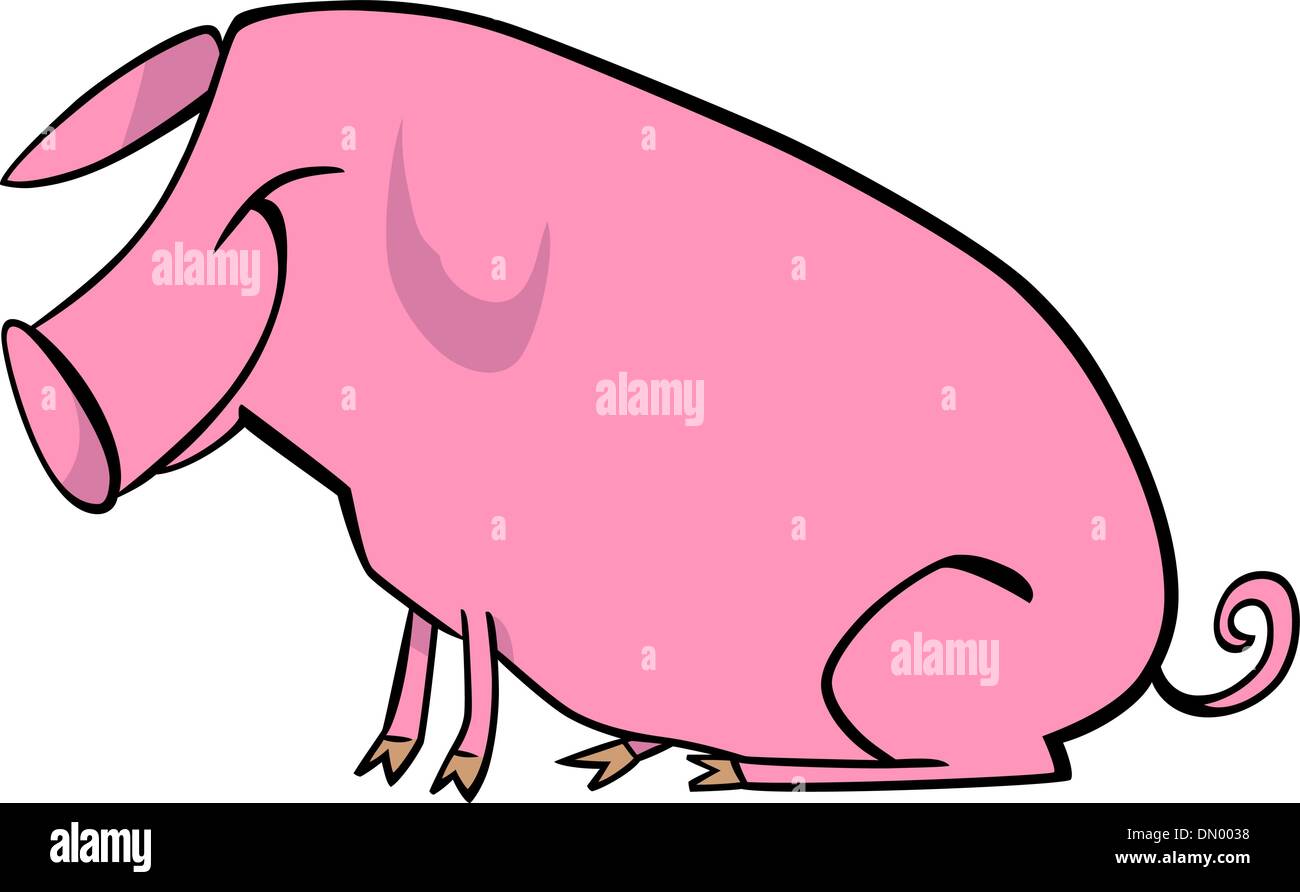 cartoon illustration of farm pig Stock Vector Image & Art - Alamy
