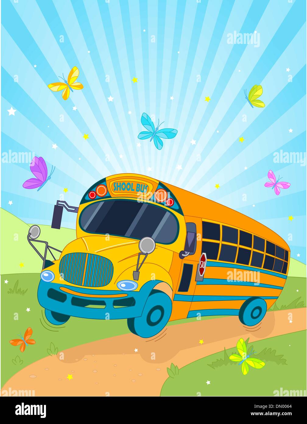 Cartoon drawing school bus hi-res stock photography and images - Alamy