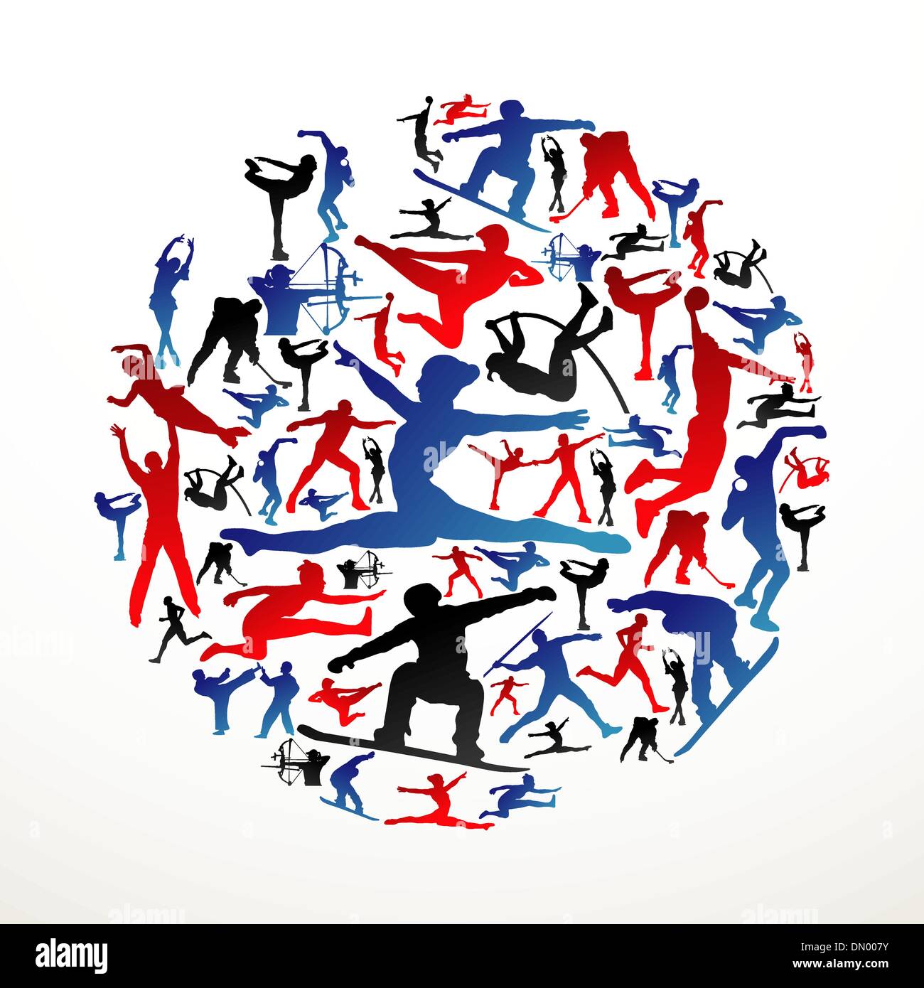 Sports silhouettes circle Stock Vector Image & Art - Alamy