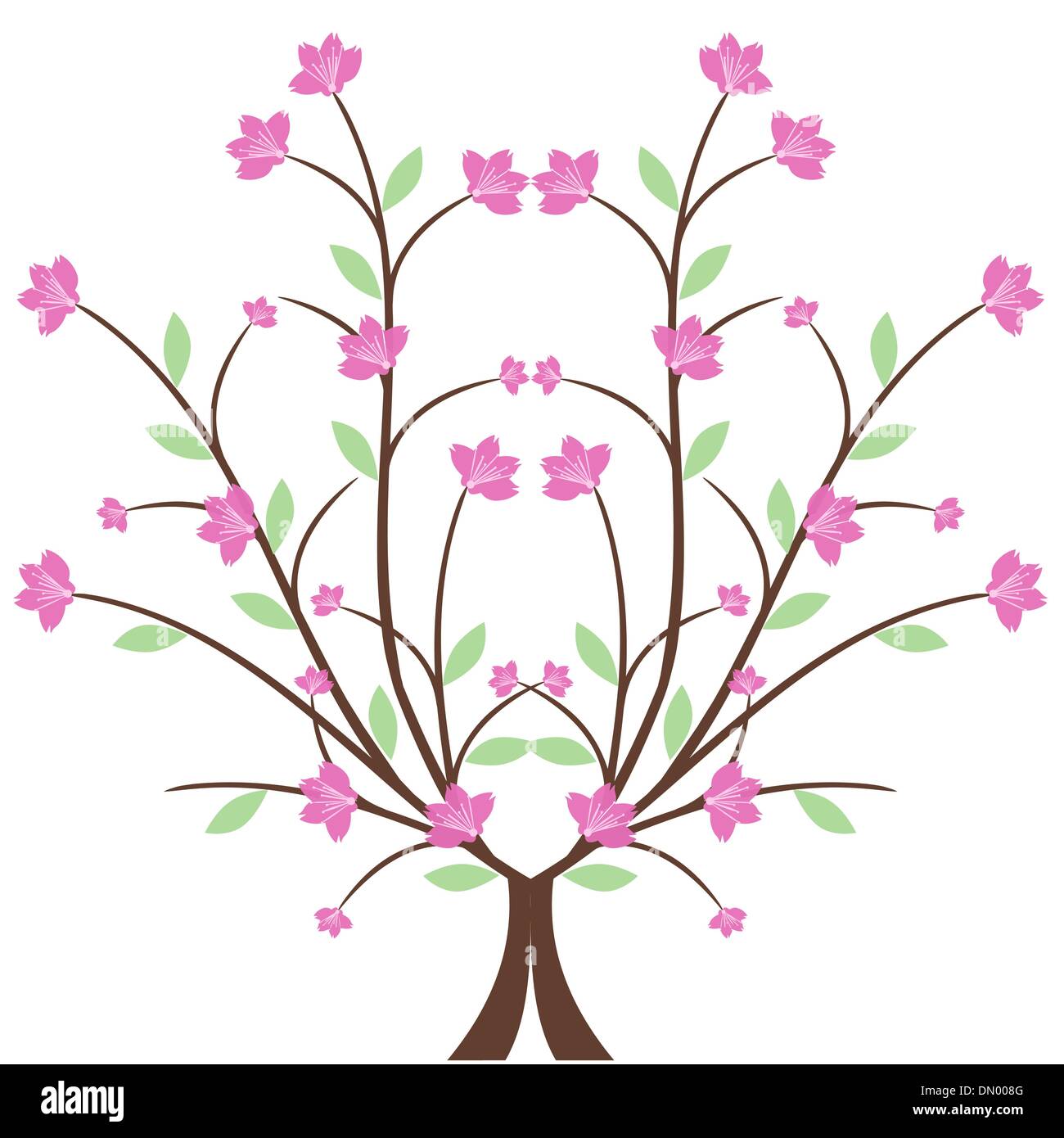 Cherry tree silhouette vector image Cut Out Stock Images & Pictures - Alamy