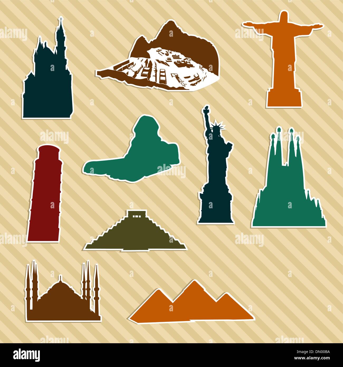 World landmark silhouettes Stock Vector Image & Art - Alamy