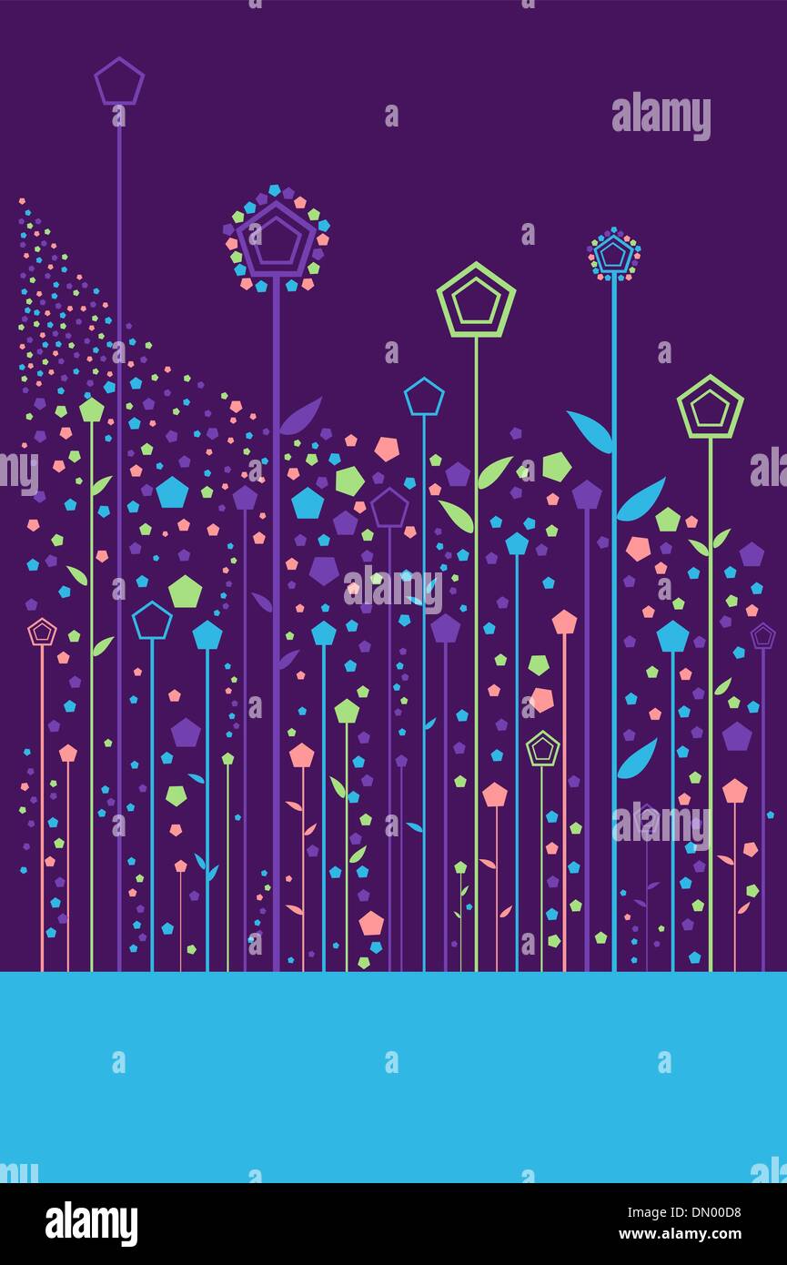 Abstract flowers greeting card background Stock Vector Image & Art - Alamy