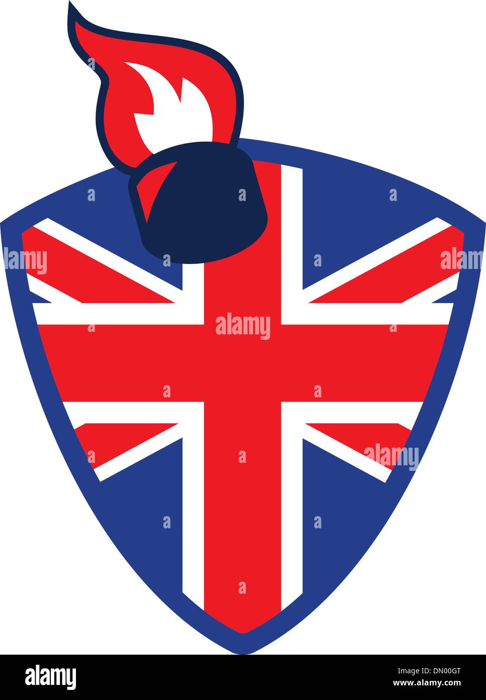 Hand Holding Flaming Torch British Flag Stock Vector Image & Art - Alamy
