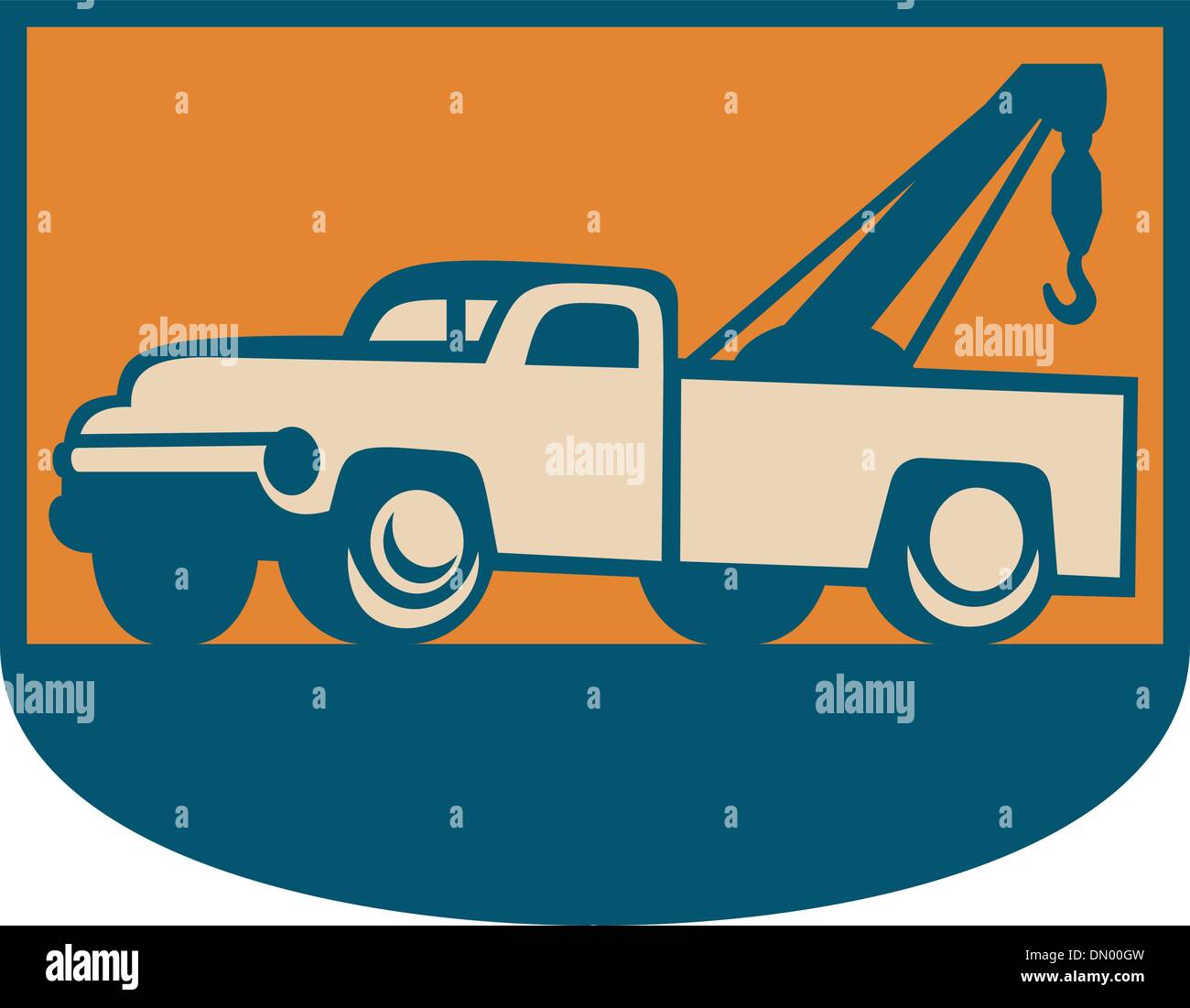 Vintage Tow Wrecker Pick-up Truck Stock Vector Image & Art - Alamy