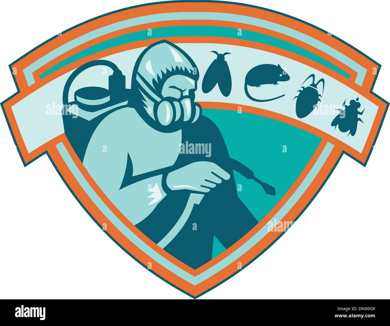 Exterminator spraying Stock Vector Images - Alamy