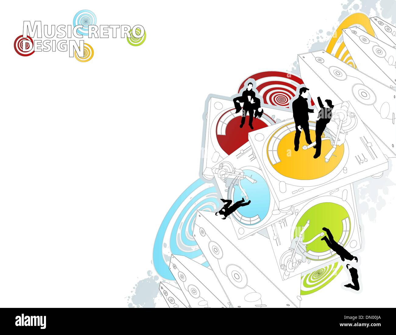 Retro music funky background Stock Vector Image & Art - Alamy