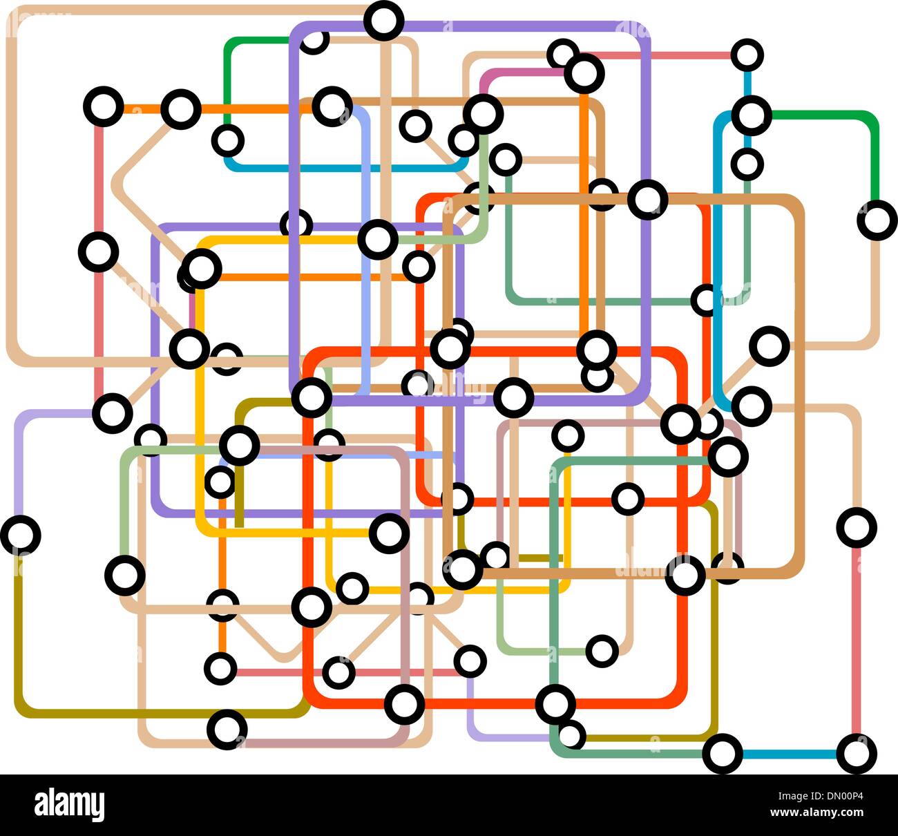 Colorful abstract subway map. Vector Stock Vector Image & Art - Alamy