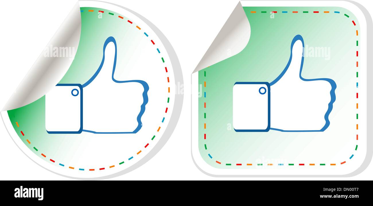 Paper thumb up like hand symbol. Vector set of design elements Stock ...