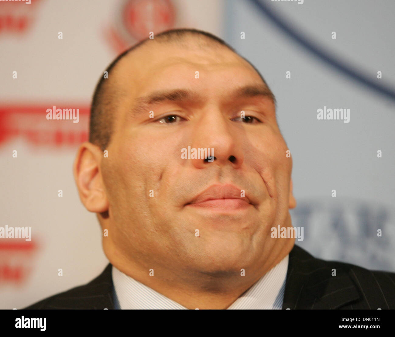 Russian heavy weight boxer Nikolai Valuev at the press conference in ...