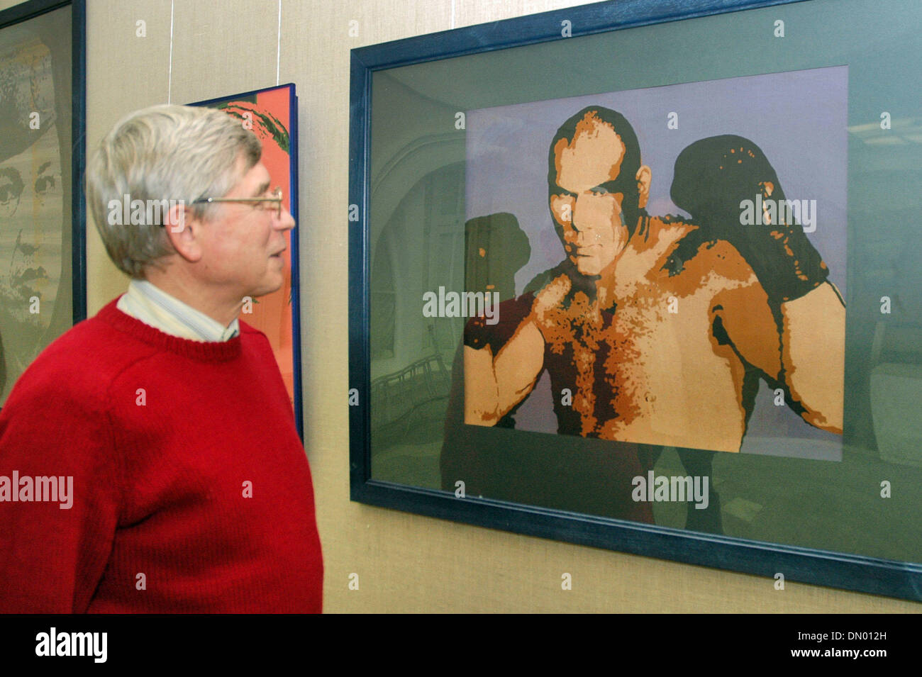 Festival of St.Petersburg`s art galleries. Russian heavy weight boxer ...