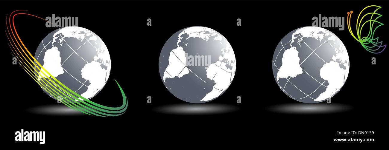 set of globes Stock Vector Image & Art - Alamy