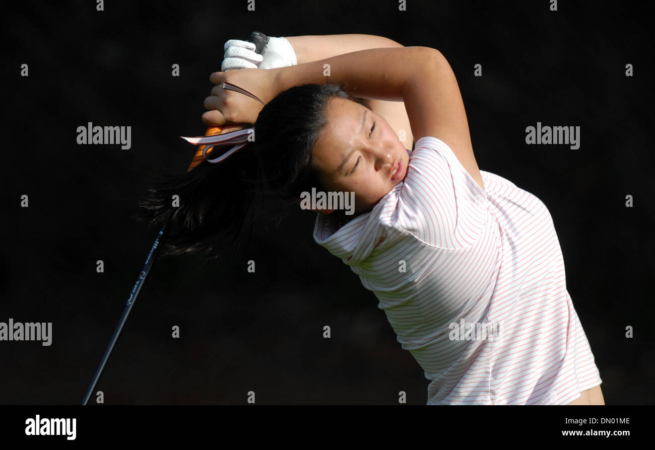 Albany High School's Joy Kim hits off the tee during the North Coast ...